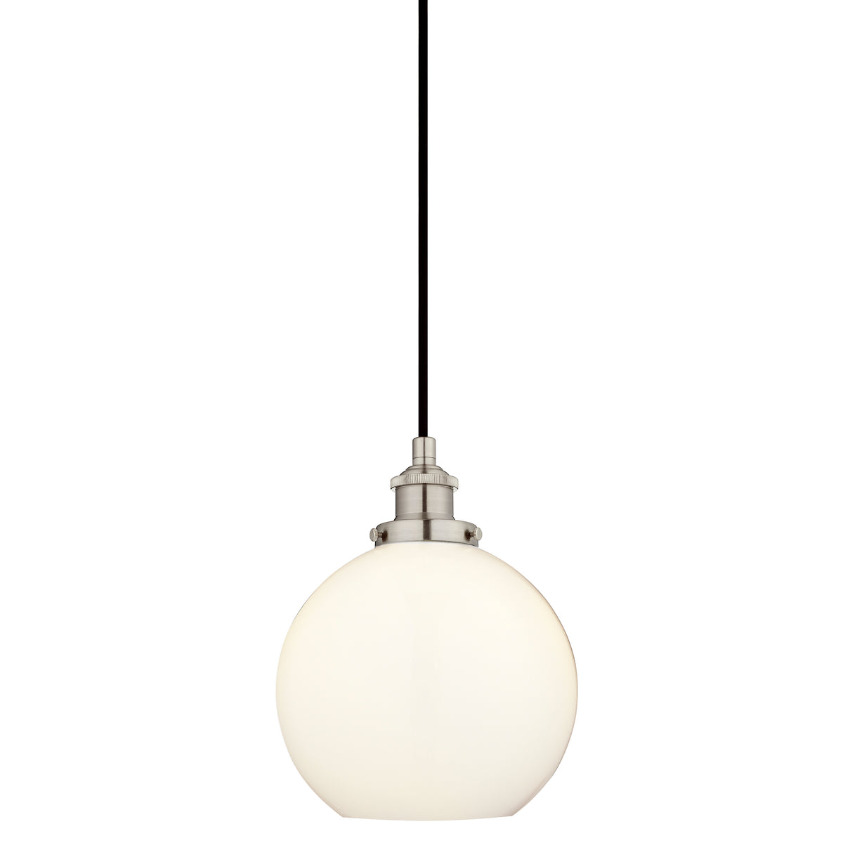 Primo Industrial Factory Pendant Light w/Milk Glass Shade & Linea ...