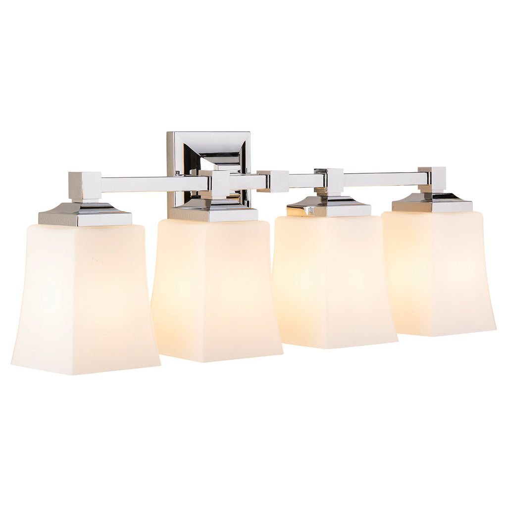 Brighton 4 Light Bathroom Vanity Light w/Frosted Glass & Linea Lighting ...