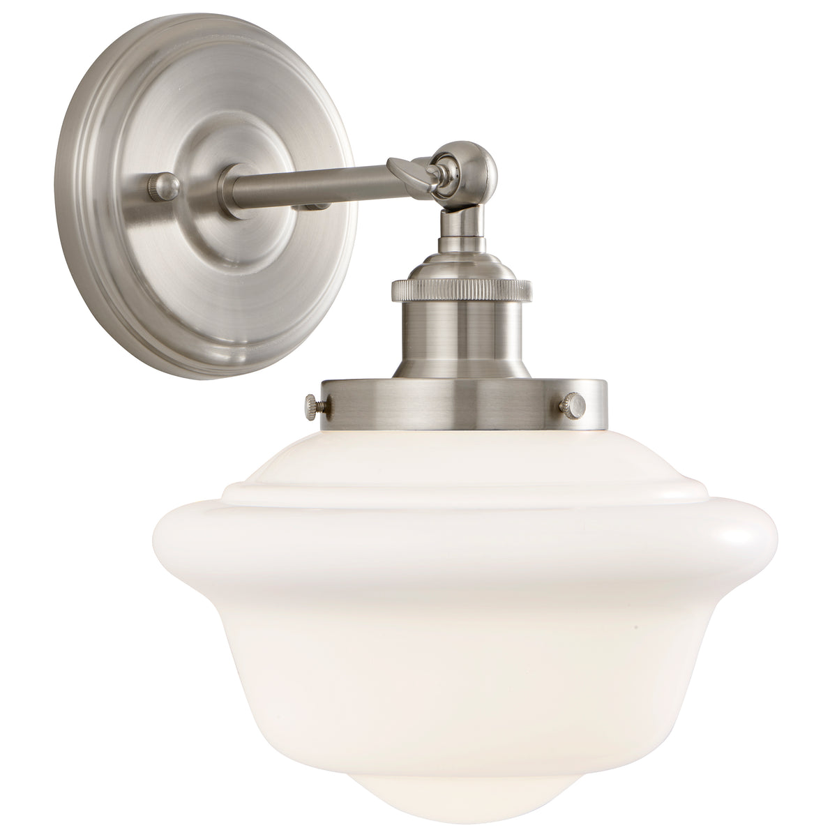 Lavagna Industrial 1 Light Bathroom Vanity Light w/Milk Glass & Linea ...