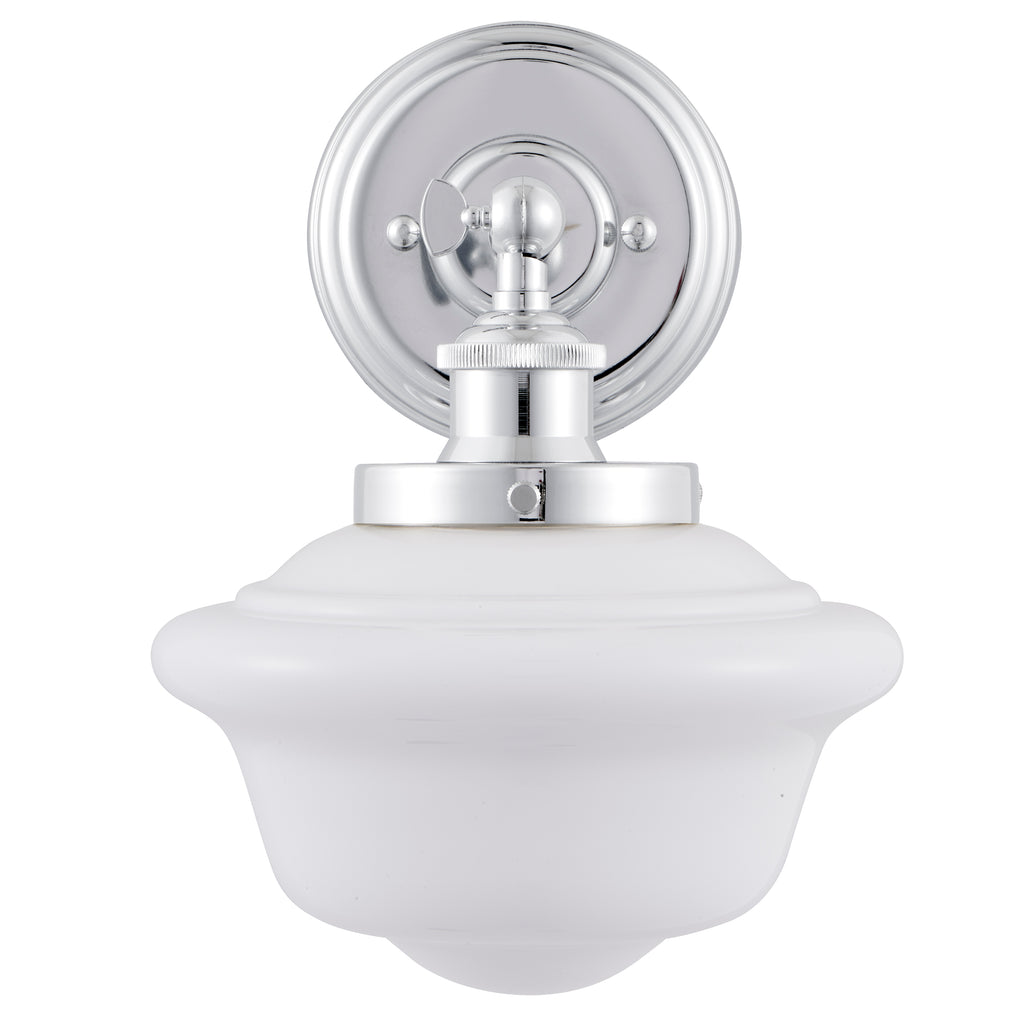 Lavagna Industrial 1 Light Bathroom Vanity Light w/Milk Glass & Linea ...